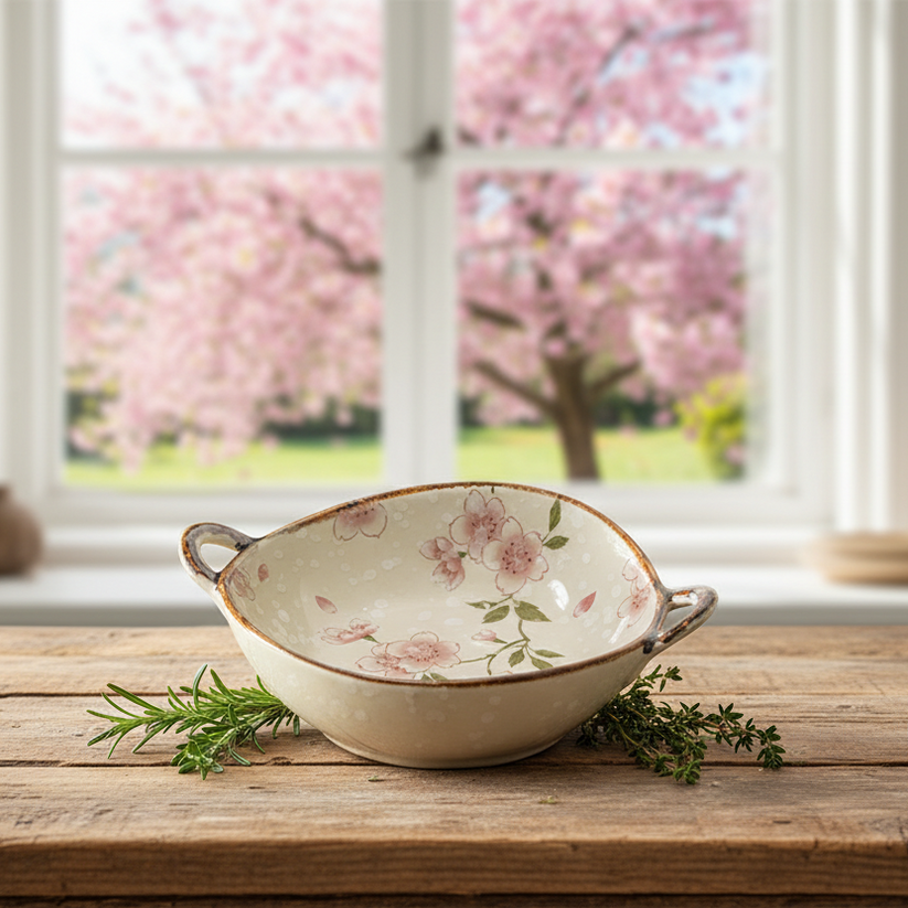Farmhouse Style Irregular Shaped Ceramic Bowls With Handles – Terra Powders