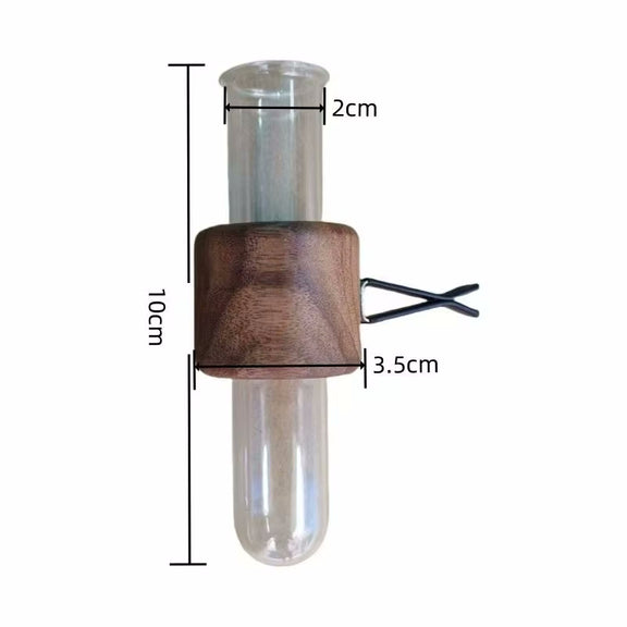 Wood & Glass Tube Car Bud Vases With Vent Clip – Terra Powders