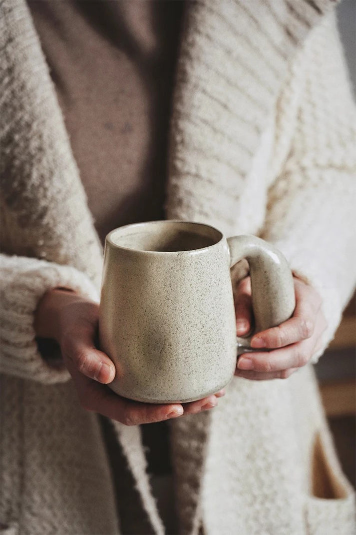 Organic Retro Style Ceramic Mugs With Chunky Handles – Terra Powders