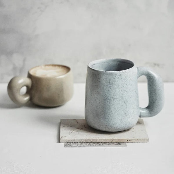 Organic Retro Style Ceramic Mugs With Chunky Handles – Terra Powders