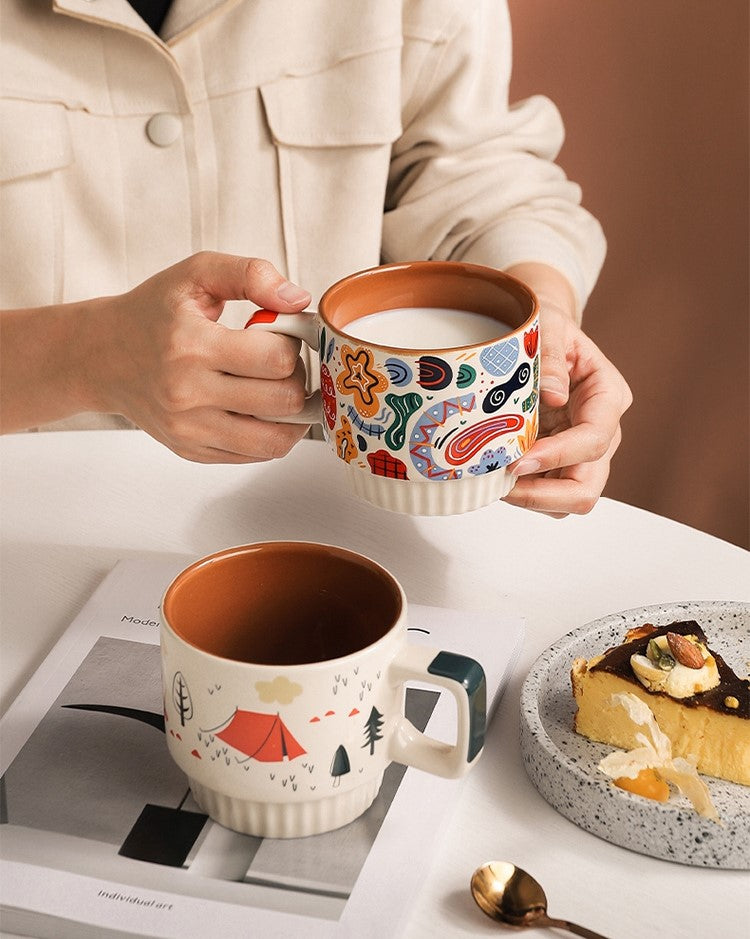 Artful Abstracts Stackable Ceramic Mugs – Terra Powders