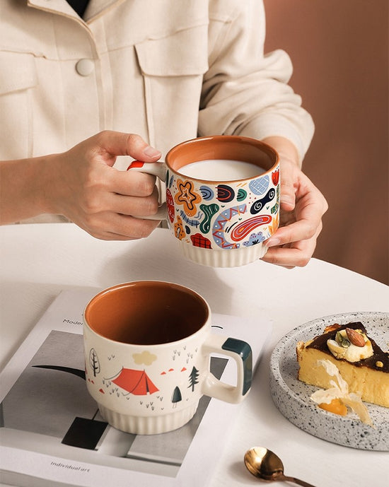 Artful Abstracts Stackable Ceramic Mugs – Terra Powders