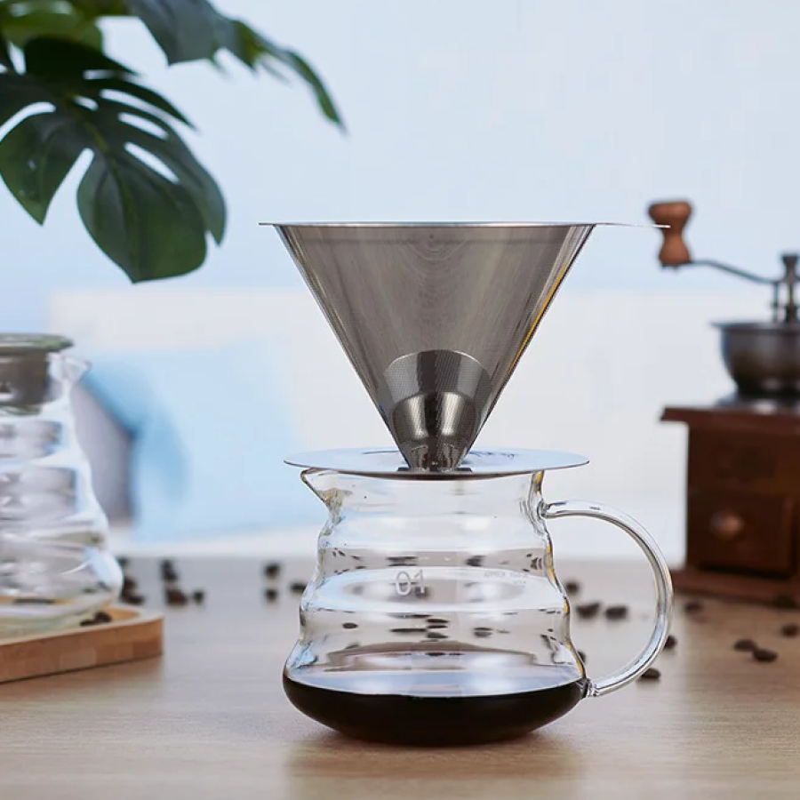 Stainless Steel Reusable Pour Over Cone Coffee Filter Basket – Terra ...