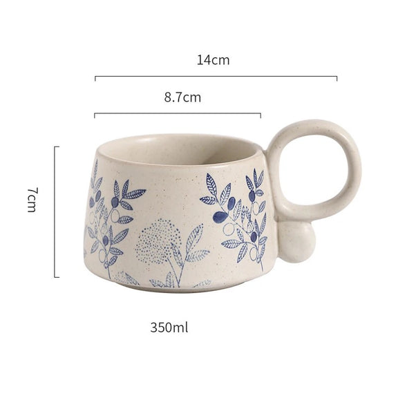 Nature In Blue Ceramic Mugs With Loop Handles – Terra Powders