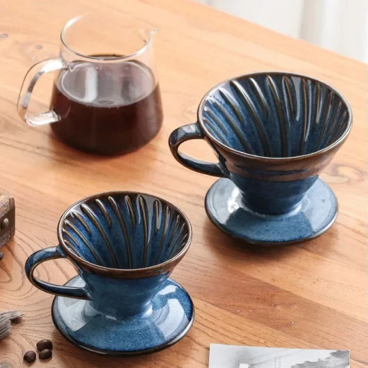 Oceanside Pour Over Ceramic Cone Coffee Brewing Set – Terra Powders