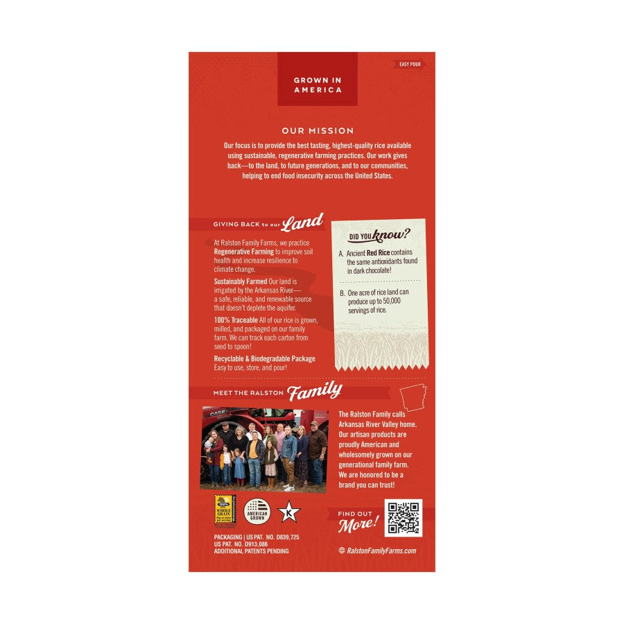 Ralston Family Farms Whole-Grain Red Rice 16oz – Terra Powders