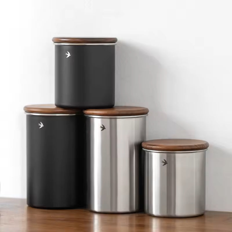 Swift Stainless Steel & Wood Sealable Food Storage Canisters – Terra ...