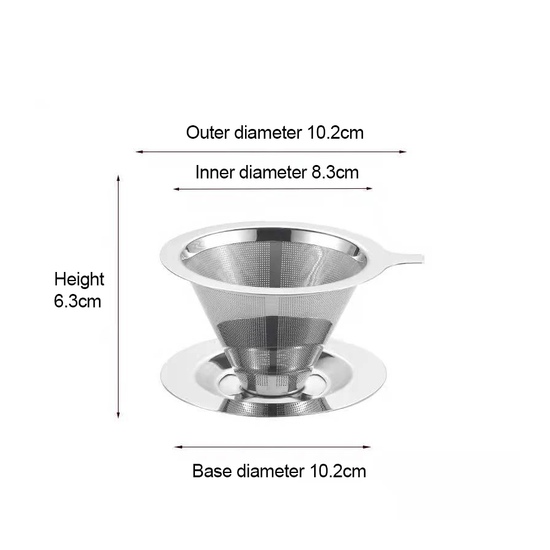 Stainless Steel Reusable Pour Over Cone Coffee Filter Basket – Terra ...