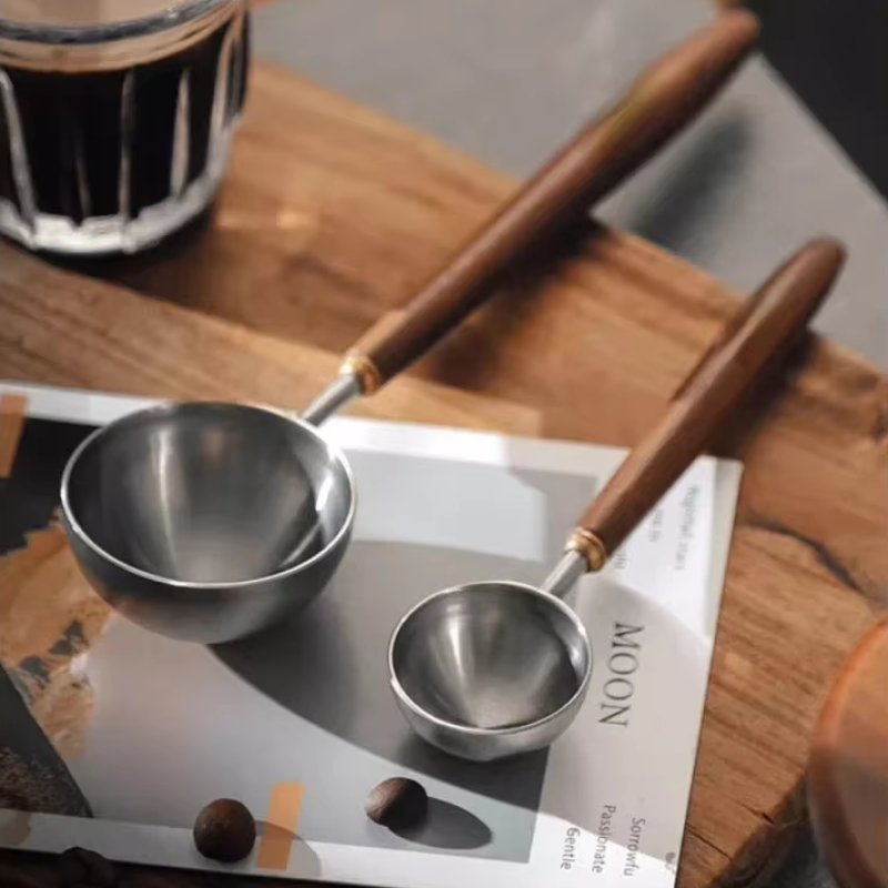 Luxury Barista Sleek Wood & Stainless Steel Coffee Scoops – Terra Powders