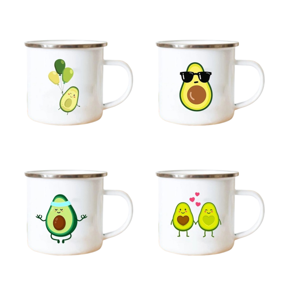 Adorable Avocado Stainless Steel Enamel Camp Mugs – Terra Powders