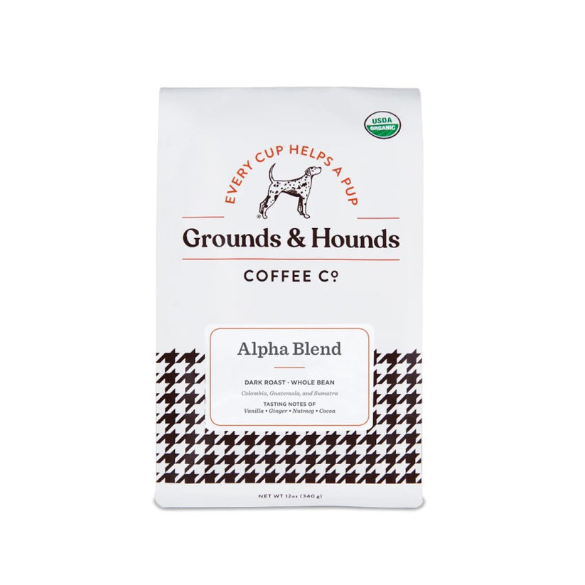 Grounds & Hounds Coffee Co. Alpha Blend Organic Dark Roast Whole Bean ...