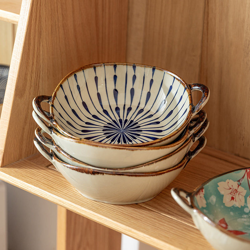 Farmhouse Style Irregular Shaped Ceramic Bowls With Handles – Terra Powders