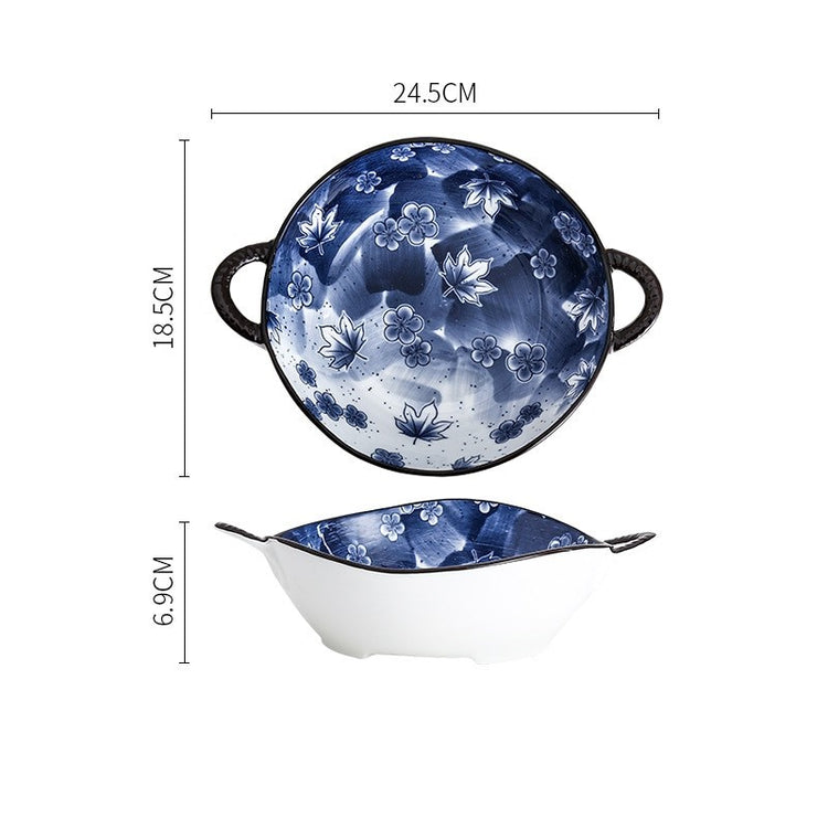 Farmhouse New England Style Irregular Shaped Ceramic Bowls With Handle ...