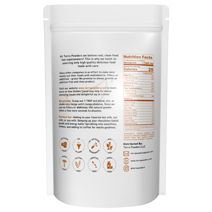 Golden Cocoa Powder - Turmeric Hot Chocolate With Ginger & Tart Cherry ...