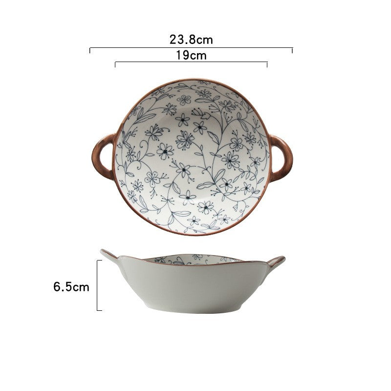 Farmhouse Modern Style Irregular Shaped Ceramic Bowls With Handles ...